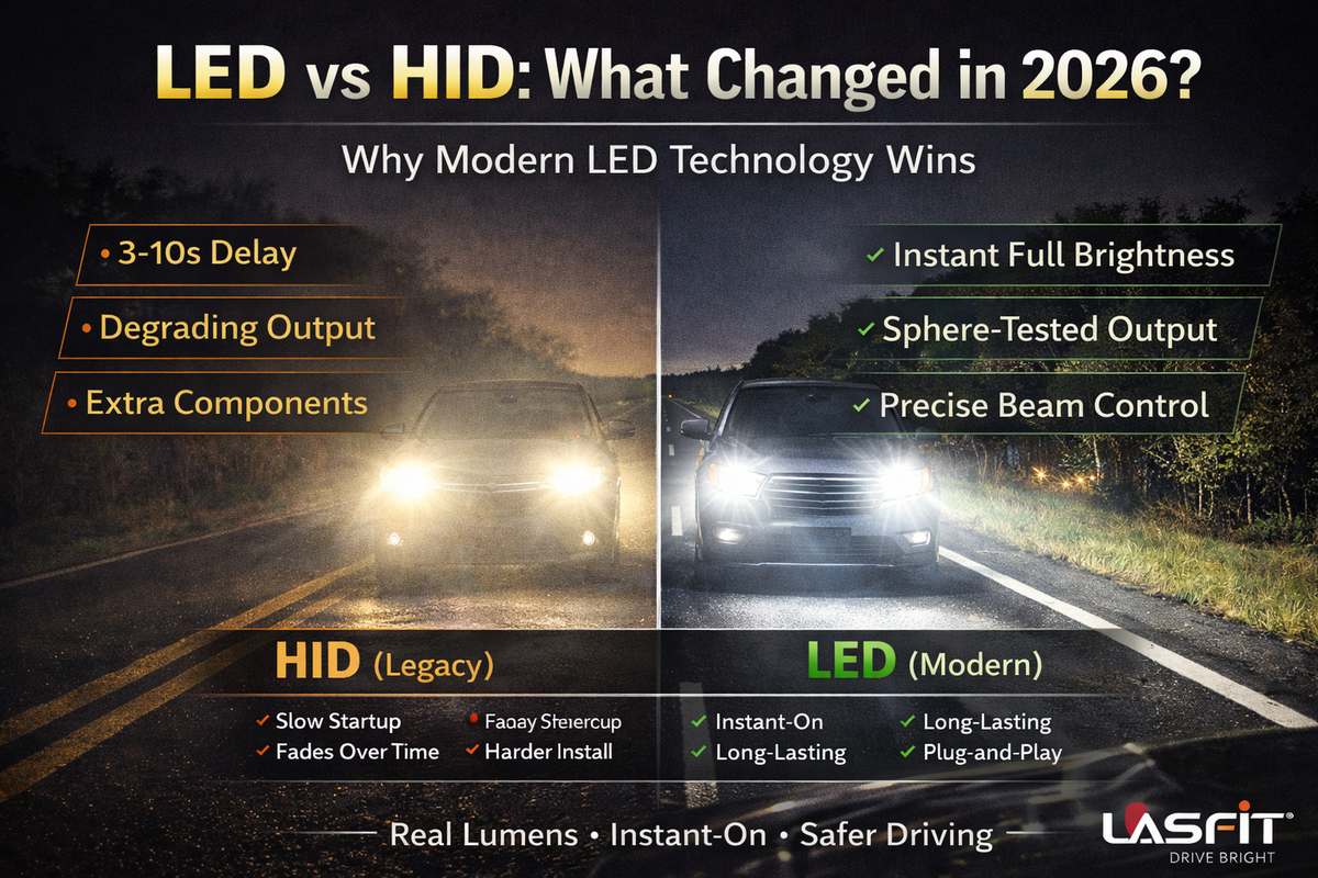 LED vs HID Headlights (2026): Why Modern LED Technology Wins – Lasfit®