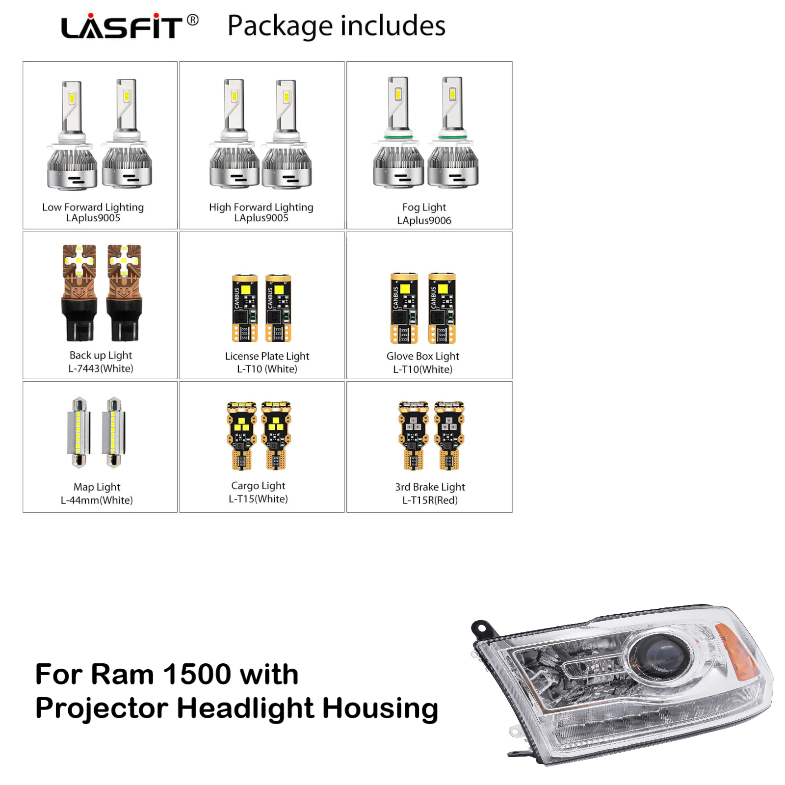 2016-2018 Ram 1500 LED Bulbs Upgrade｜Lasfit