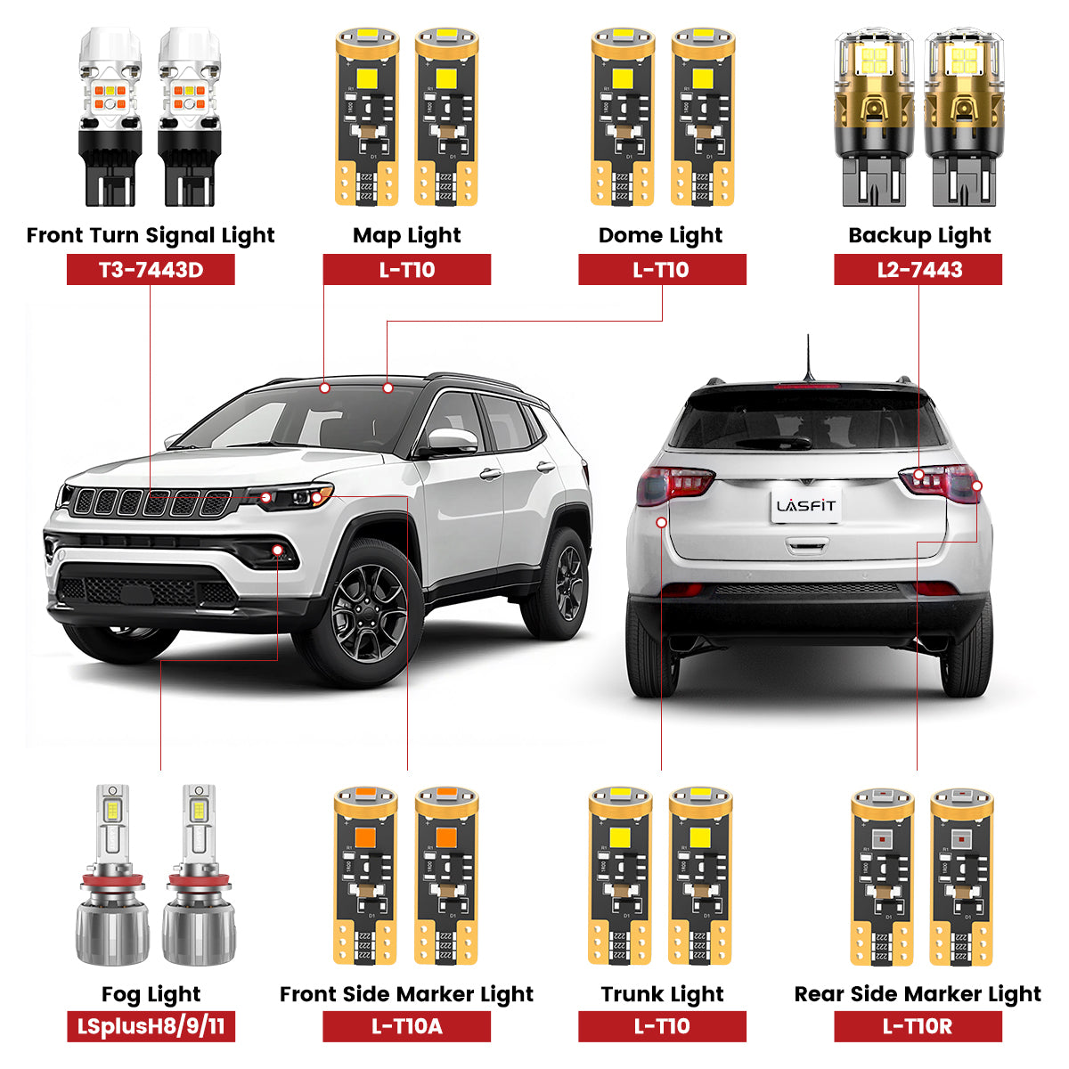 2022-2025 Jeep Compass LED Bulbs | LASFIT – Lasfit®
