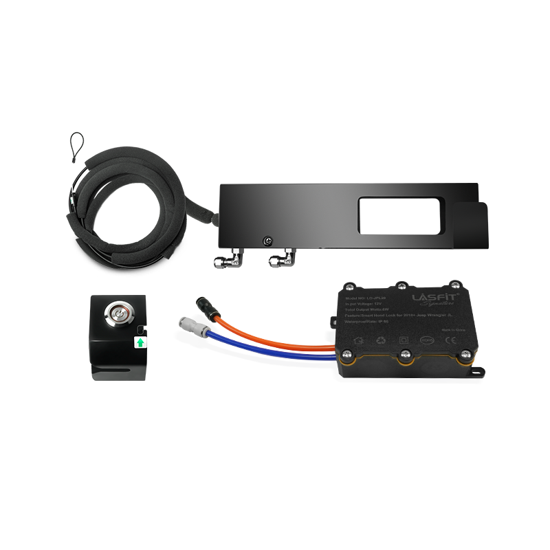 Lasfit Stealth Anti-Theft Automatic Hood Lock System for 18-24 Jeep Wr