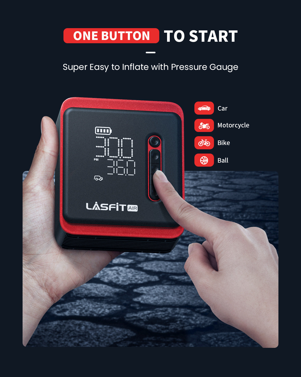 LASFIT Portable Cordless Tire Inflator