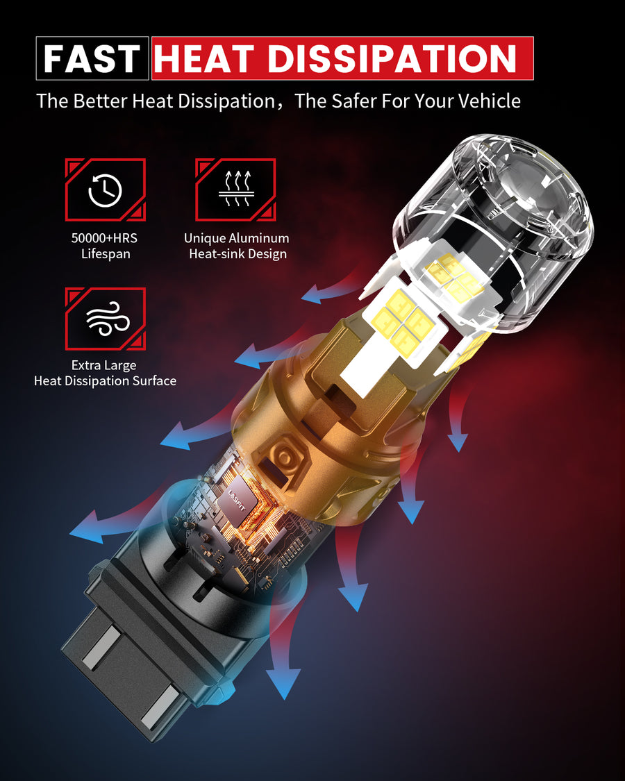 3157 3156 3057 4157 LED Reverse Backup Parking Light Bulb | White – Lasfit®