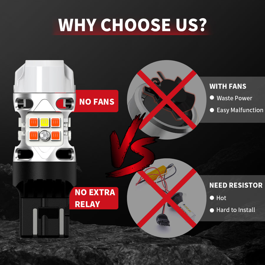 Fit for 2025 Toyota Camry LE SE 7443 7444 LED Bulbs Turn Signal Lights ...