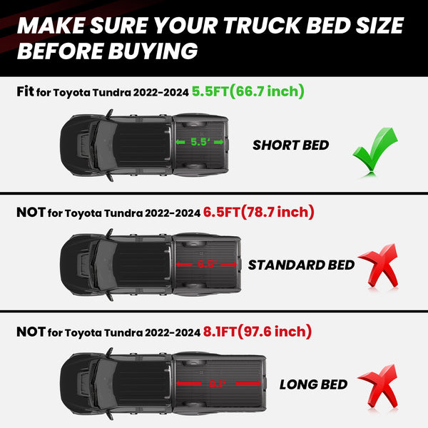 Fit for 2022-2025 Toyota Tundra 5.5' Heavy Duty Custom Bed Mat