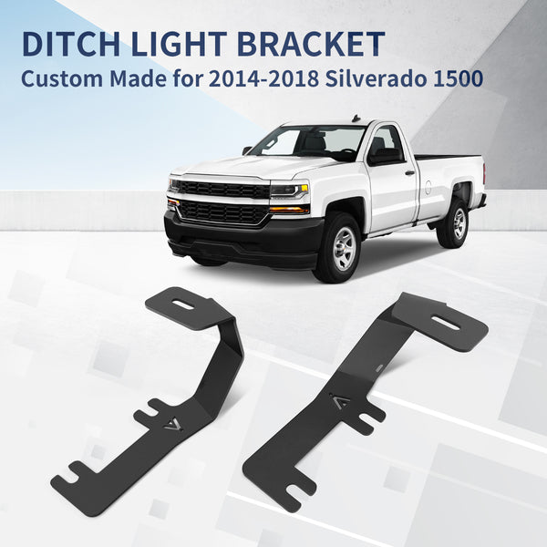 2014-2018 Chevrolet Silverado 1500 Low Profile Ditch Light Brackets