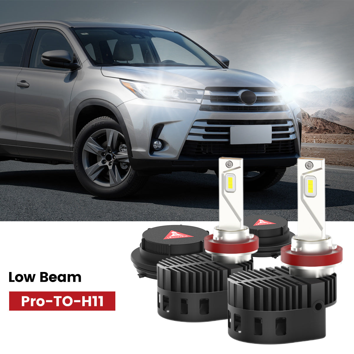 Fit for 2017-2019 Toyota Highlander Custom H11 LED Bulbs with Dust Cov ...