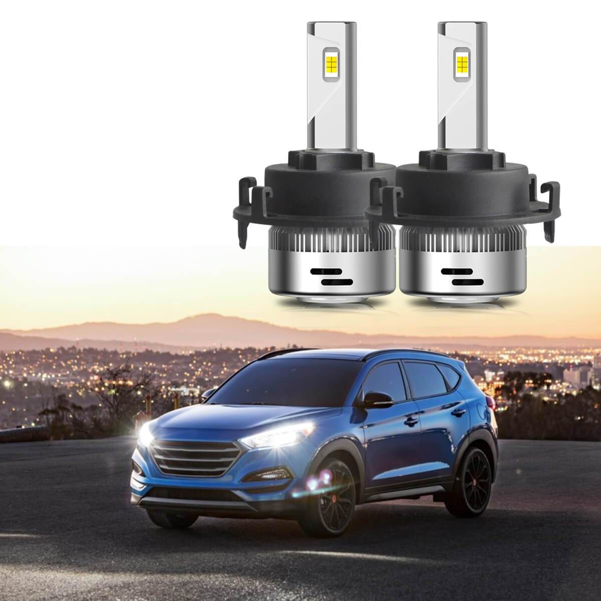 Hyundai Tucson Custom H7 LED bulbs w/retainer adapters｜LASFIT