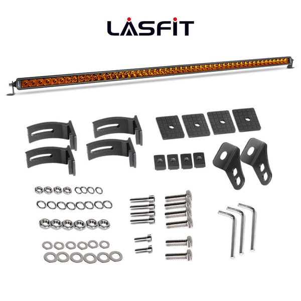 Lasfit 52" Off-Road LED Amber Light Bar With Slim Single Row Combo Flo