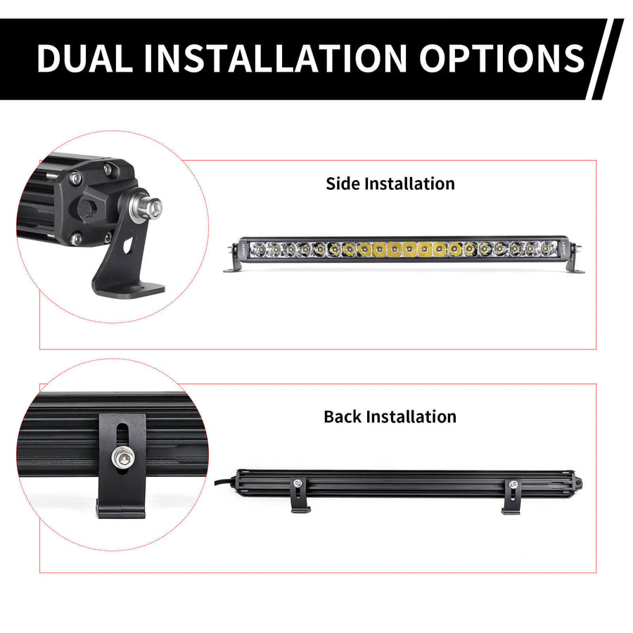 12 Inch Off-Road LED Light Bars Combo Flood Spot Single Row - LASFIT ...