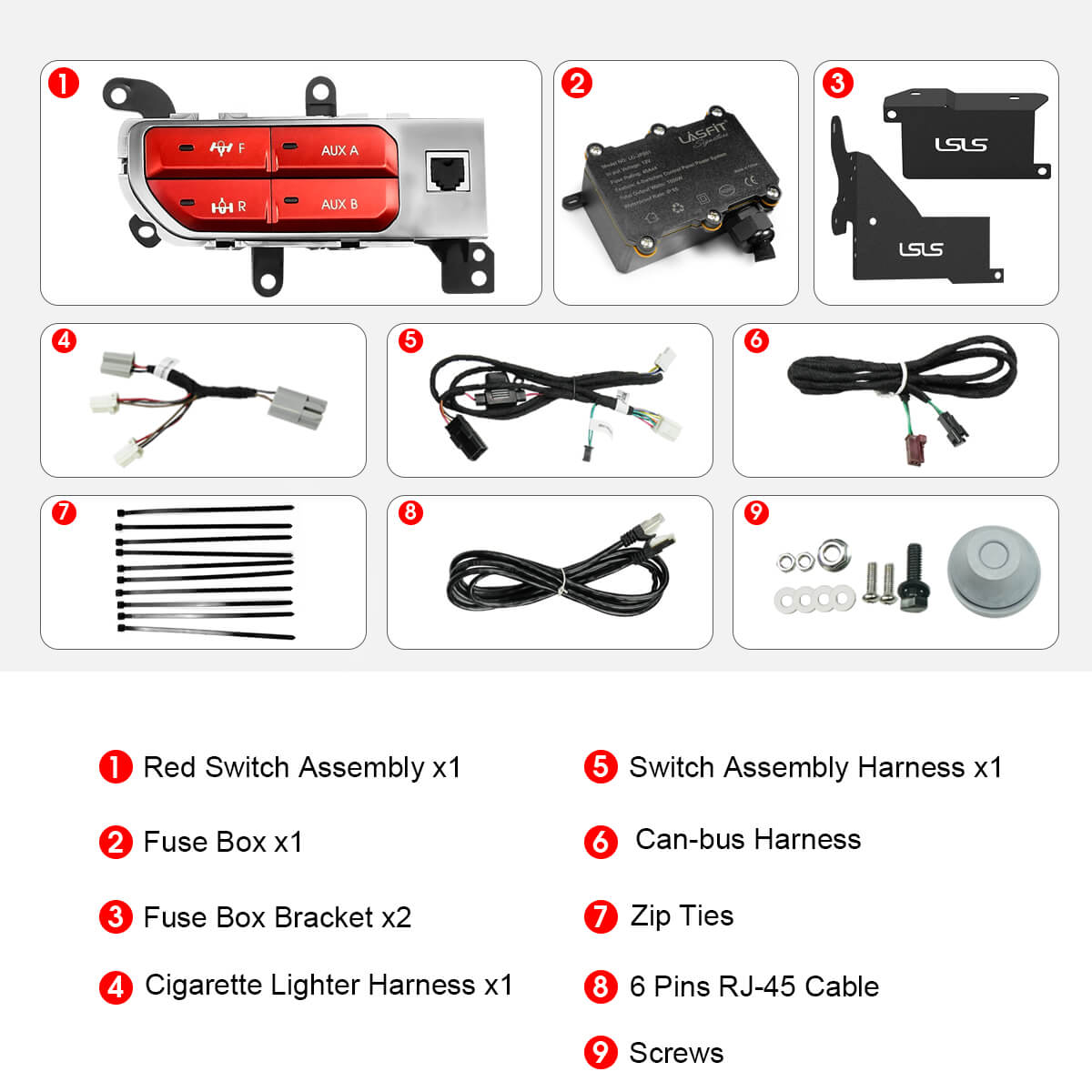 Fit For Jeep Gladiator JT 2019-2023 Auxiliary Switch Panel Bank Kit