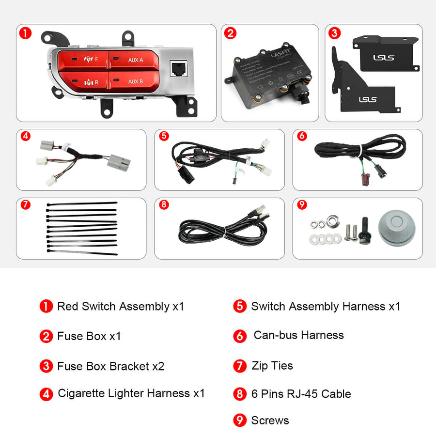 Fit For Jeep Wrangler JL 2018-2025 Auxiliary Switch Panel Bank Kit ...