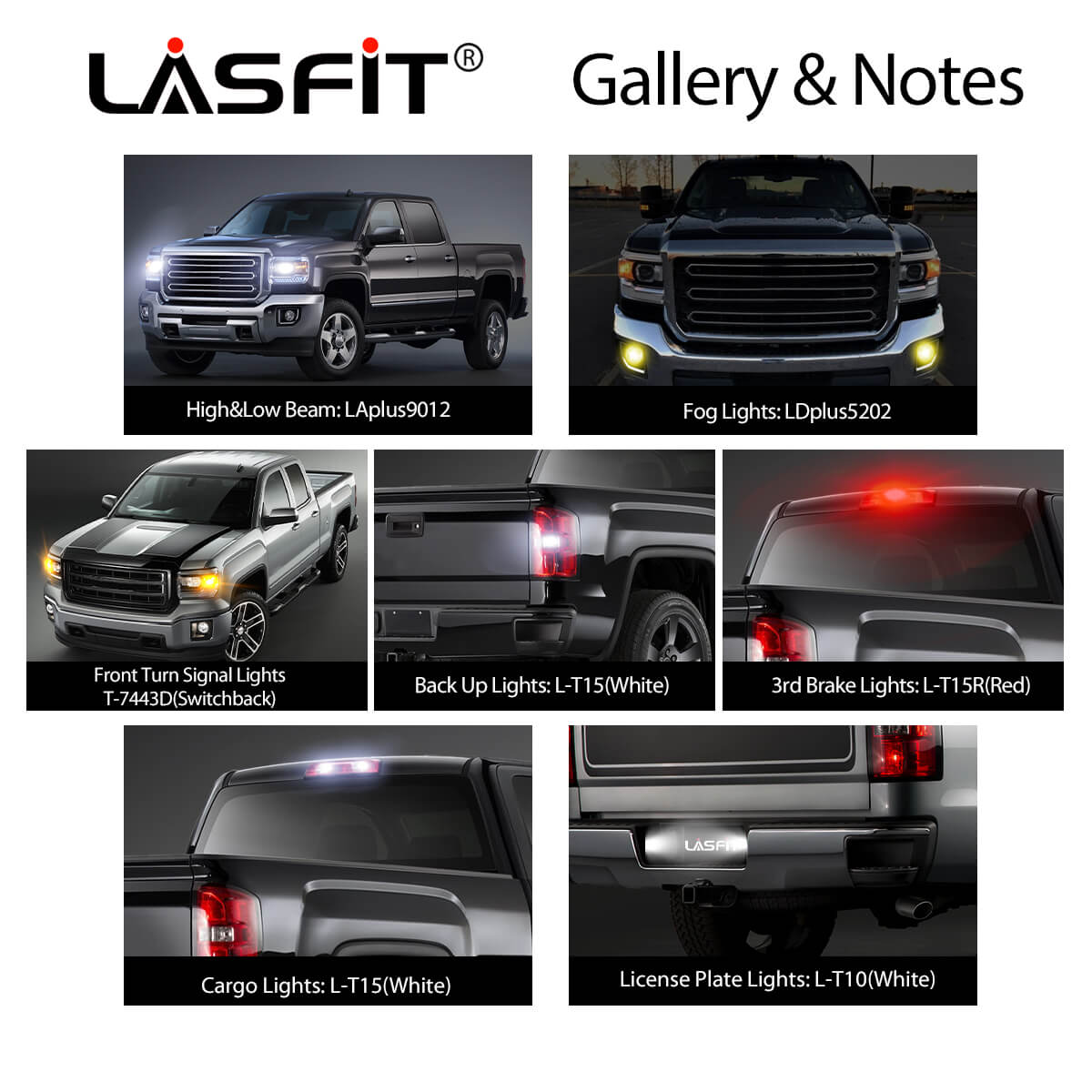 Fit for 2014 2015 GMC Sierra 1500 LED Bulbs 9012 Exterior Lights Plug and Play