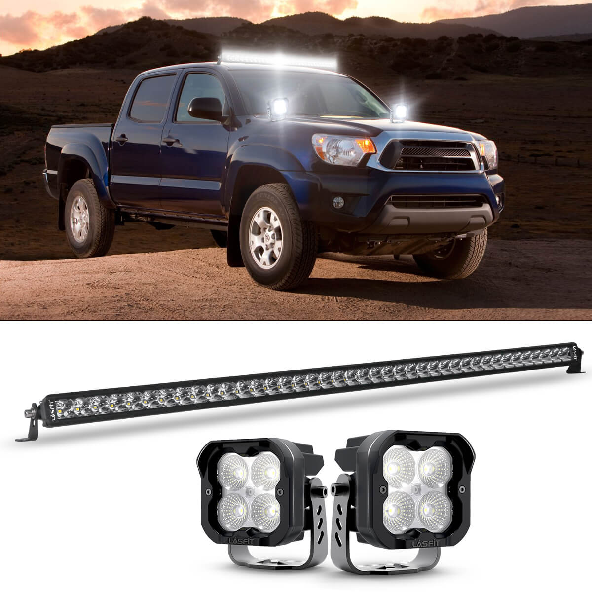 Toyota Tacoma Off Road Lights LED Light Bars 3" LED Pods Auxiliary Lig