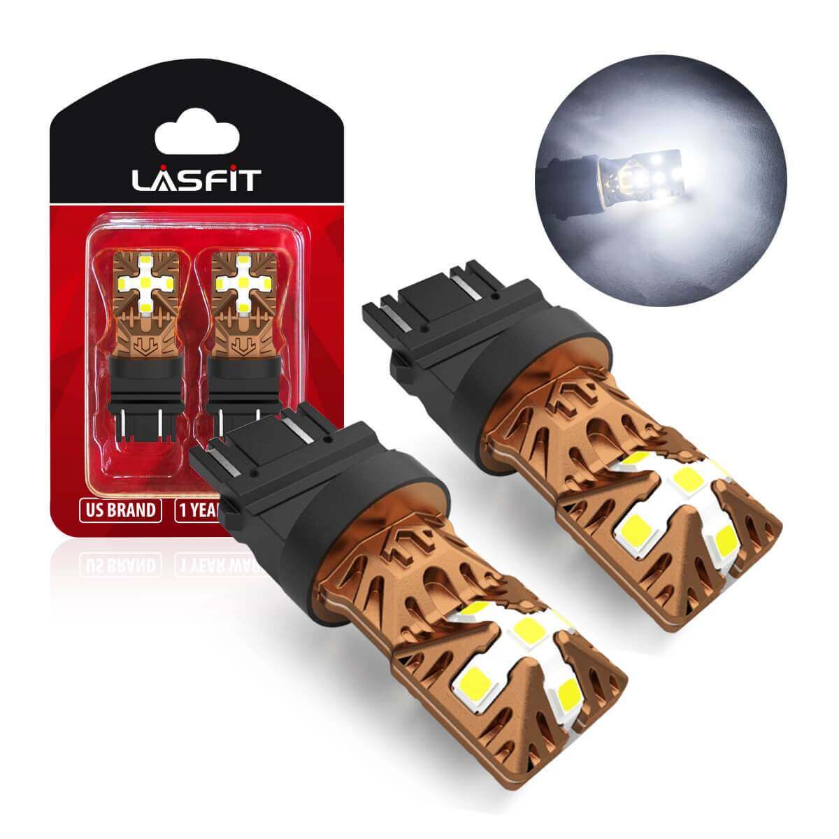 3157 3156 3057 4157 LED Reverse Backup Parking Light Bulb | White