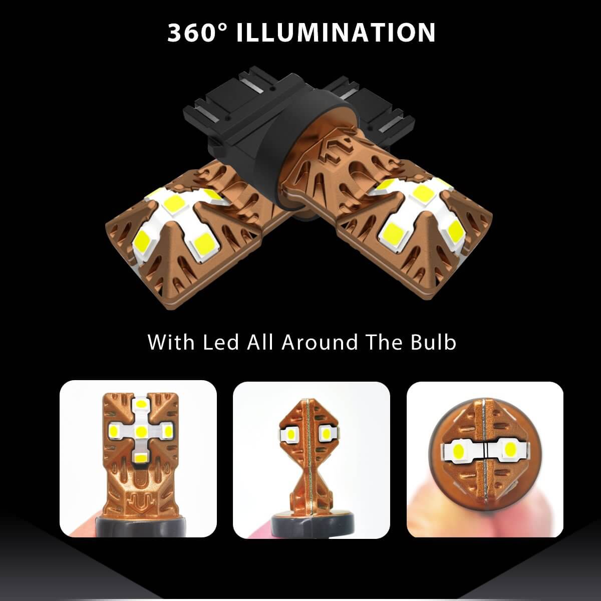 3157 3156 3057 4157 LED Reverse Backup Parking Light Bulb | White